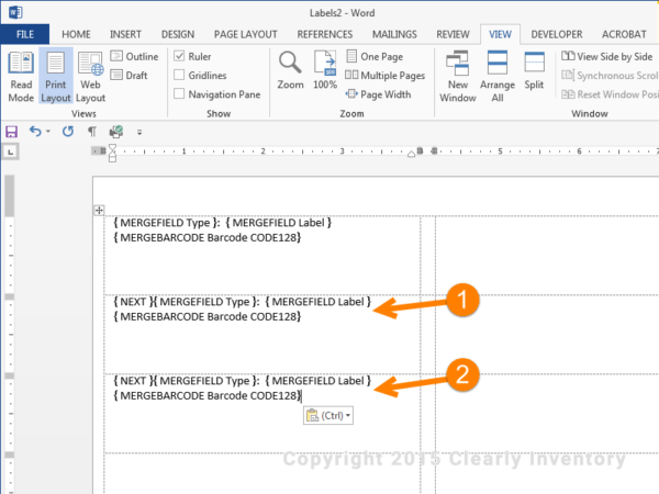 How To Print Barcodes With Excel And Word - Clearly Inventory