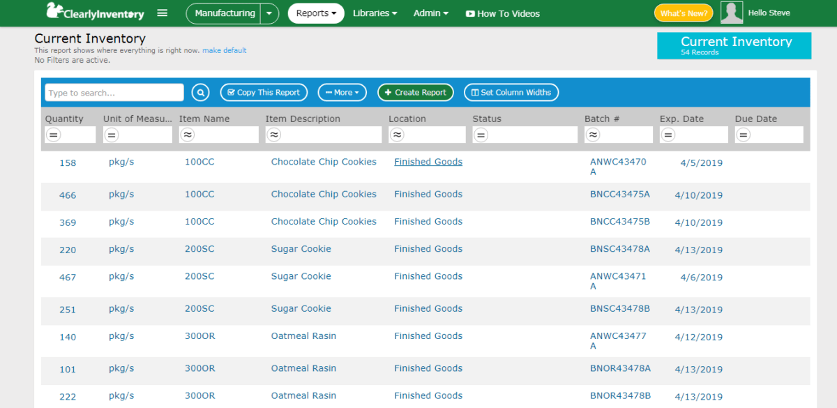 Manufacturing - Clearly Inventory - Flexible Inventory Management