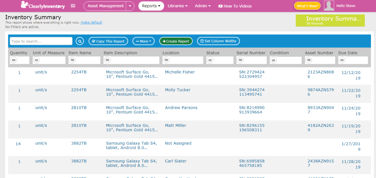 Asset Tracking - Clearly Inventory - Expert Inventory Management